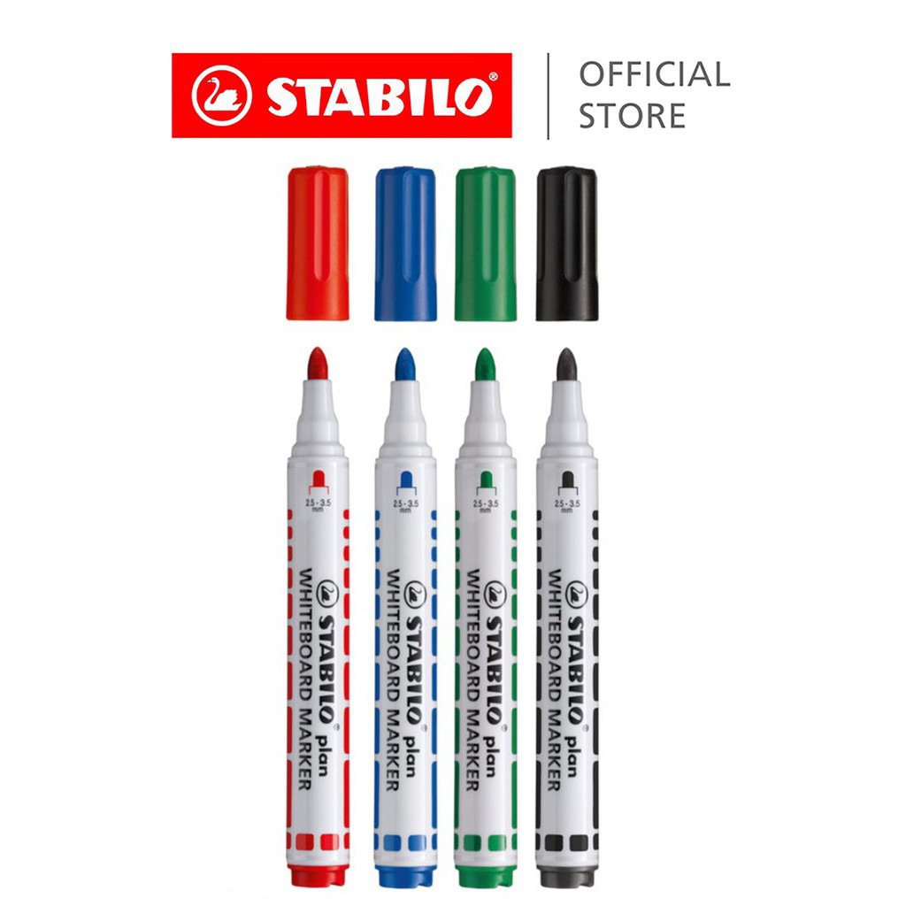 STABILO Plan Whiteboard Markers Bullet Tip Value Set of 4/6/8/Pack/Box ...