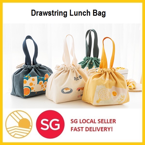 Portable Japanese Style Drawstring thermal insulation Lunch bag ...