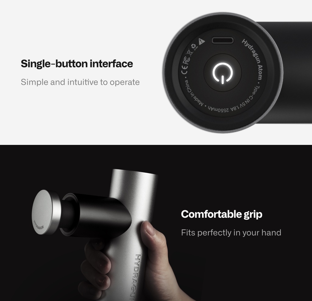 HYDRAGUN Atom Mini Massage Gun Portable Deep Tissue Massage for Muscle Recovery, Ultra ...