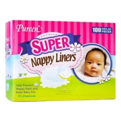 PUREEN Super Baby Napkin Liner 100s Size 33x22cm | Shopee Singapore