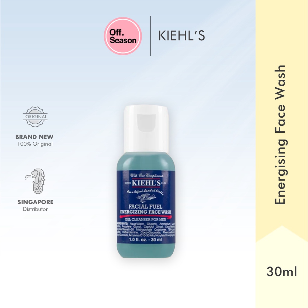 Kiehl's Facial Fuel Energizing Face Wash Gel Cleanser 30ml | Shopee ...