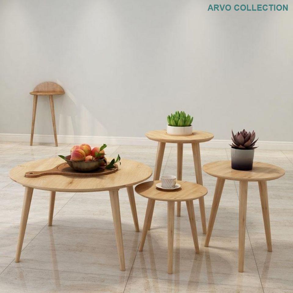 ARVO COLLECTIONSolid wood sofa side table Nordic mini coffee table ...