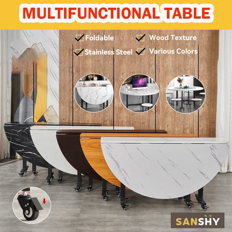 2025 new SG Foldable Dining Table Movable Round Table Household Multi ...