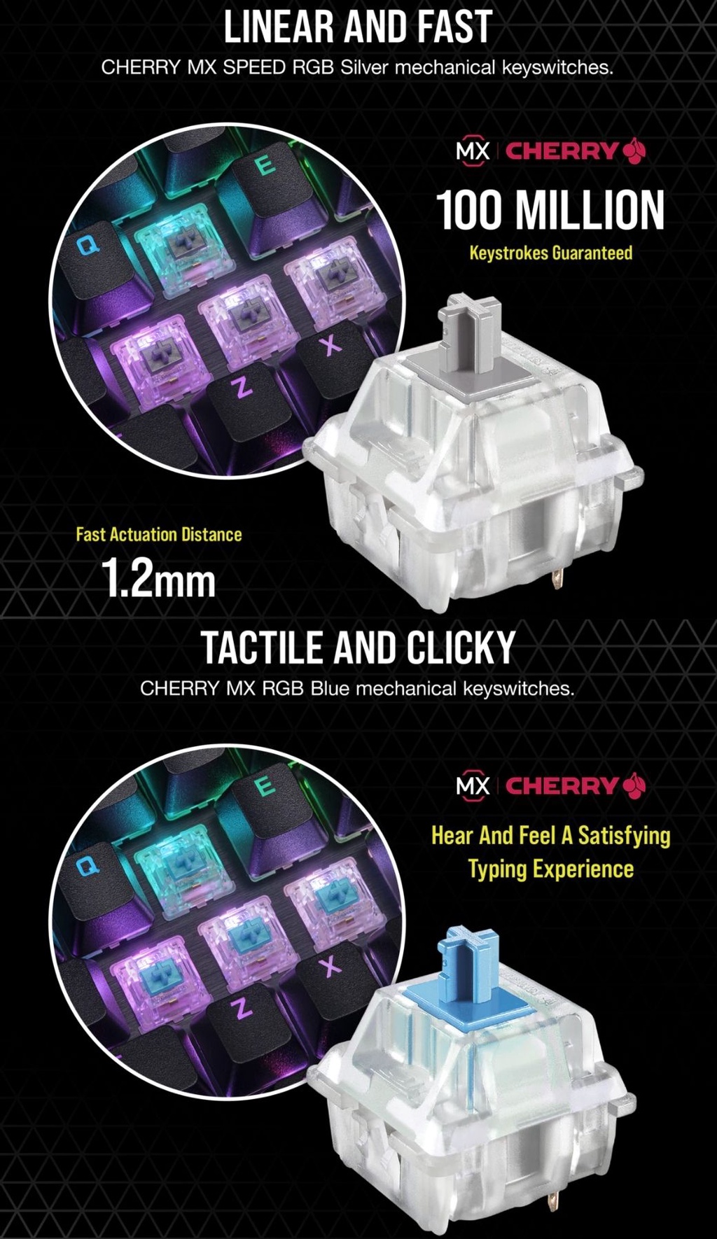 K70 RGB PRO Mechanical Gaming Keyboard with PBT DOUBLE SHOT PRO Keycaps ...