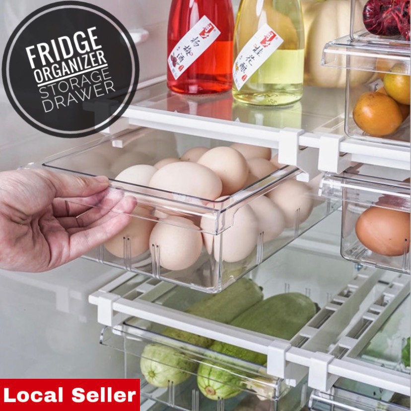 (CLEARANCE) (LOCAL) (READY STOCK) Fridge Storage Organizer with Drawer ...