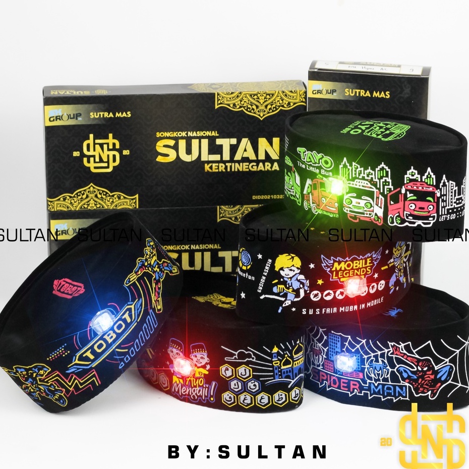 Songkok LED Peci Children Character Cartoon Cute Songkok Cartoon Motif ...
