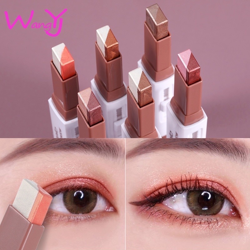 2-color Eyeshadow Stick Pen Pearlescent Glitter Waterproof Eyeshadow ...