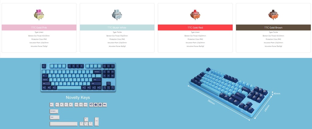 AKKO Keyboard 3087 - Mirror of Sky (TTC/AKKO Radiant Red Linear ...