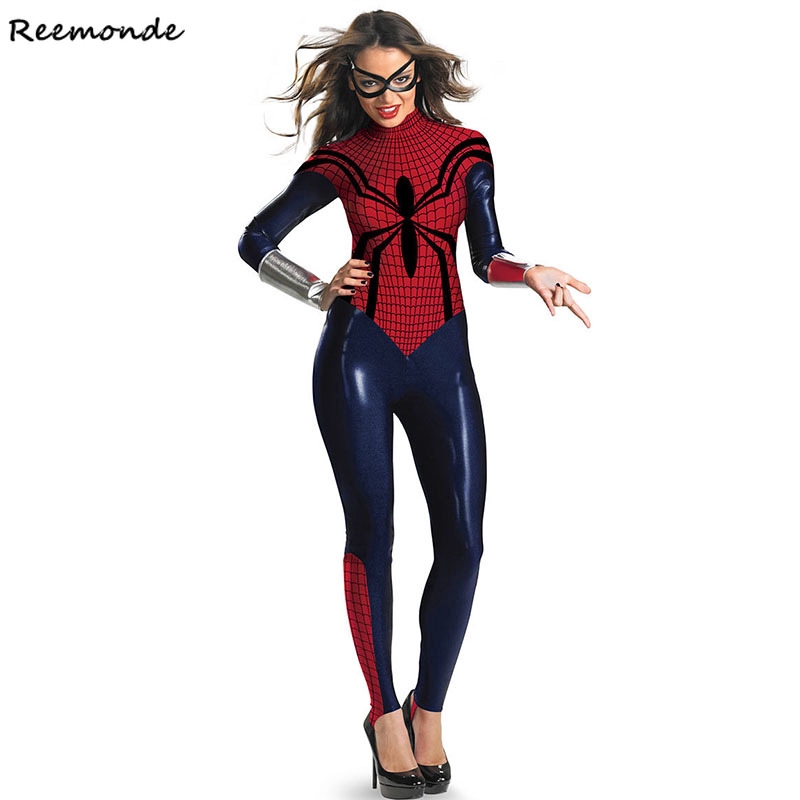 Adult Spiderman Leotard Cosplay Costume Sexy Female Super Hero Spider