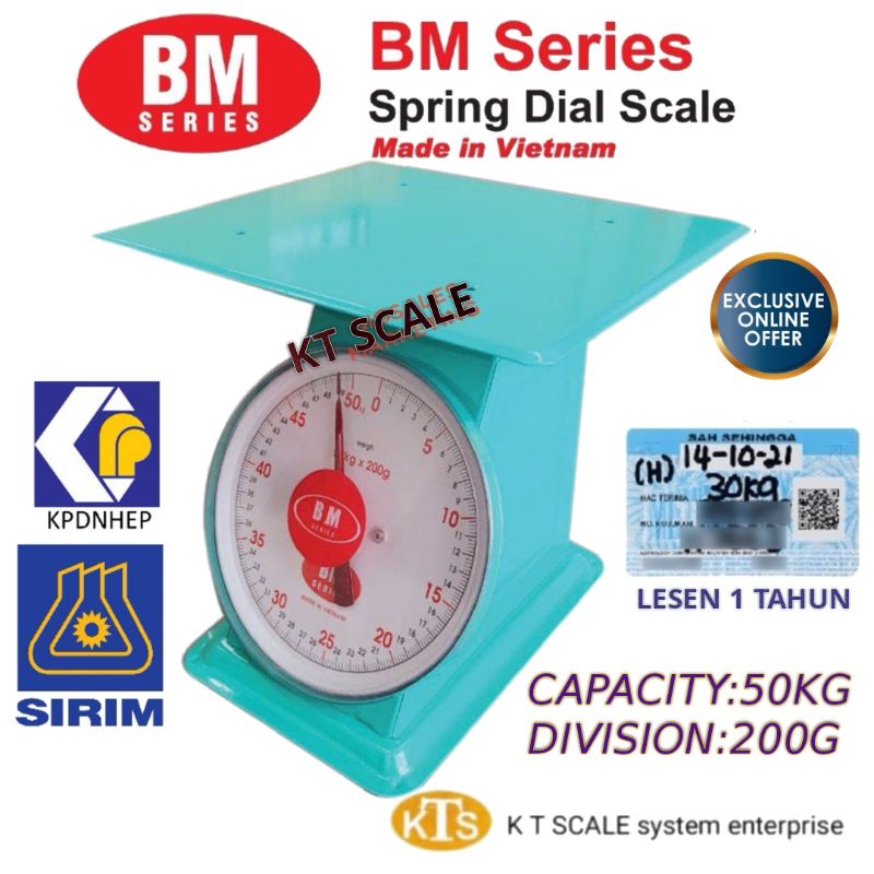 (SIRIM PATTERN APPROVAL)Timbang 50kg 60kg bm spring scale | Shopee ...