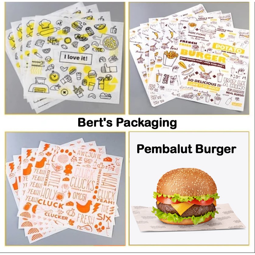 Kertas Pembalut Burger 90pcs+- | Kebab Wrapper Paper | Burrito Wrapper ...