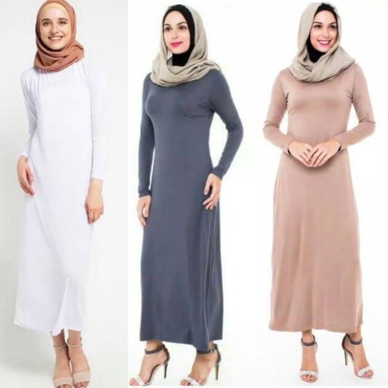 PROMO INNER DRESS long dress / inner kaftan / inner gamis SG SELLER ...