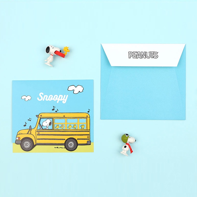 Peanuts Snoopy&Woodstock Blank Greeting Card Birthday Invitation Cute ...