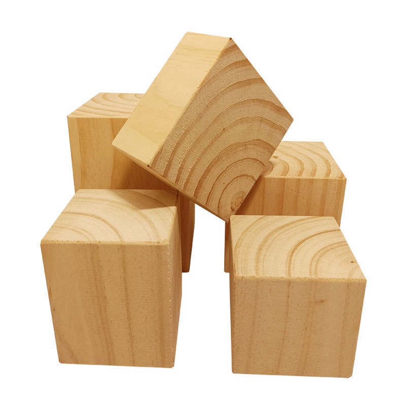 Pine Square Height Board Bed Foot Table Leg Sofa Leg Pads Natural ...