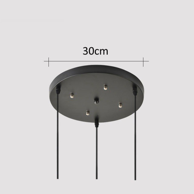 Pendant Light Ceiling Disc 3-Heads Black/White Ceiling Base Plate Long ...