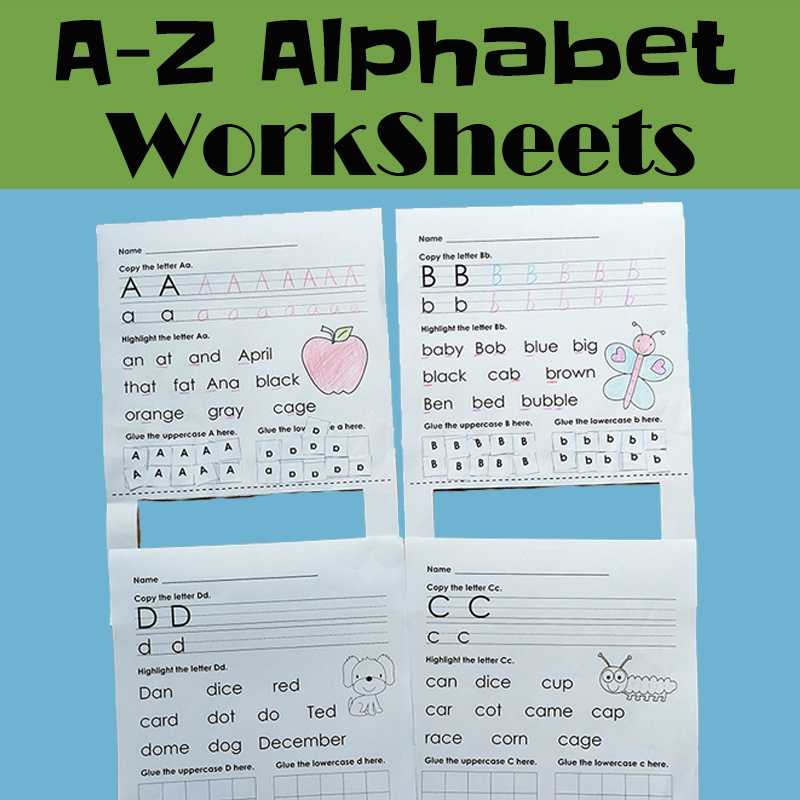 Prek Kindergarten Alphabet 26 Letters A-to-Z Find Paste Game Practice ...