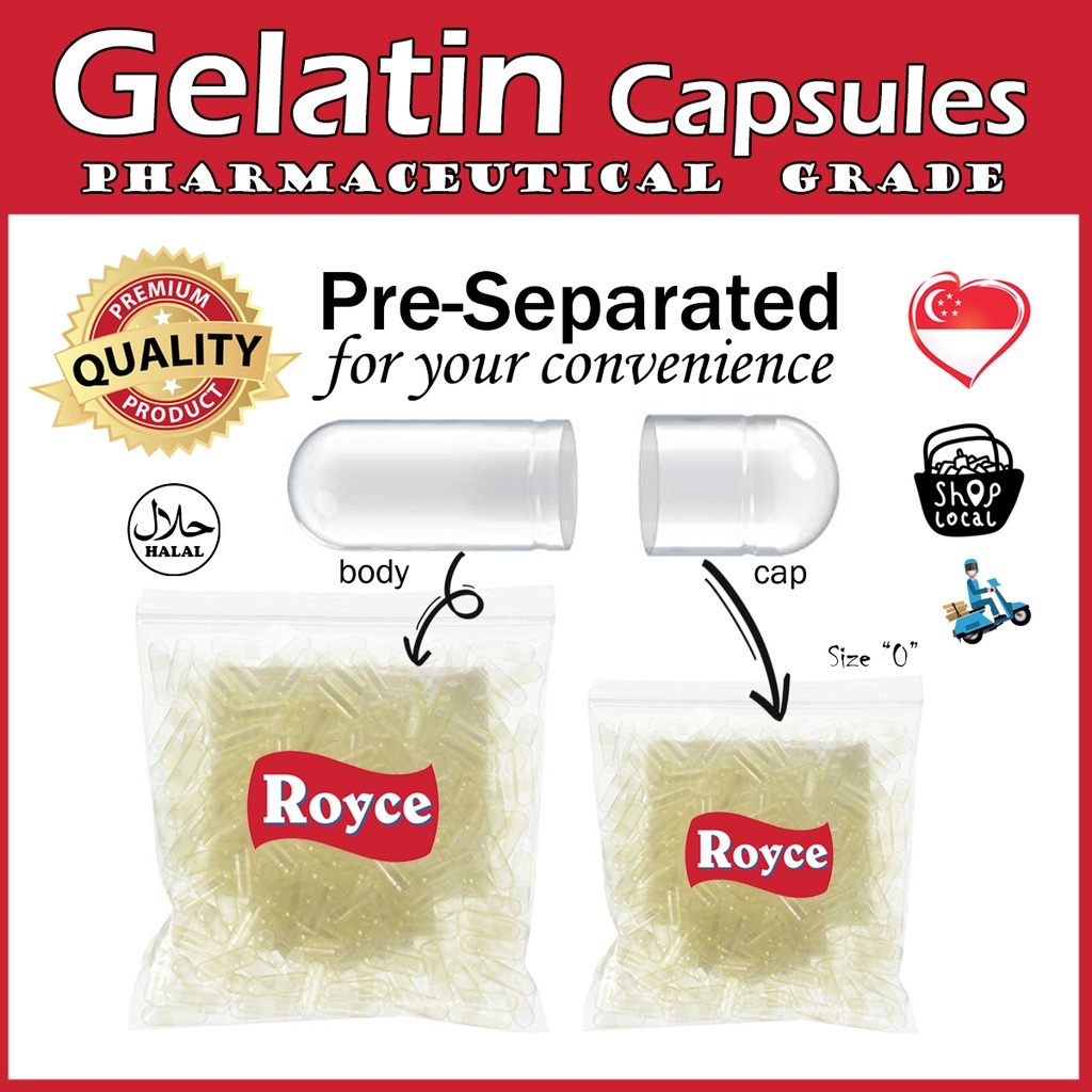 SG Empty Size 0 Gelatin Capsules | Pre-separated Convenience | 1K pcs ...