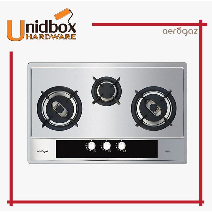 AZ-383SF 78CM Stainless Steel Gas Hob-PUB/AEROGAZ/3 Burners/Kitchen ...