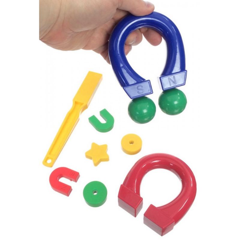 Toysmith Mighty Magnet Set - Mini Horseshoes Magnetic Wand Round Ball ...