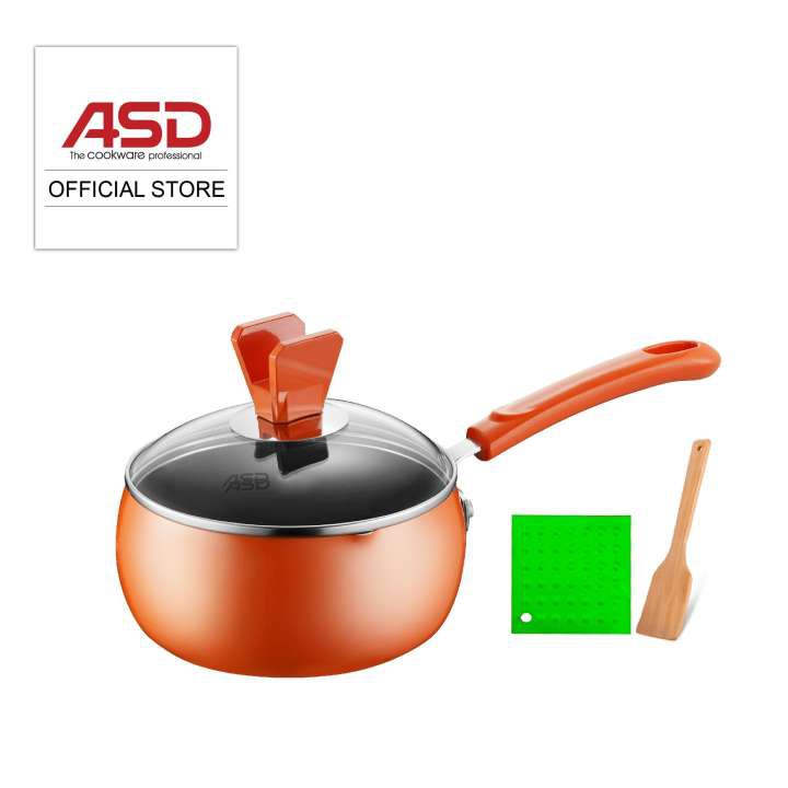 ASD 16CM Non-Stick Saucepan HP-2916 OR/BU | Shopee Singapore