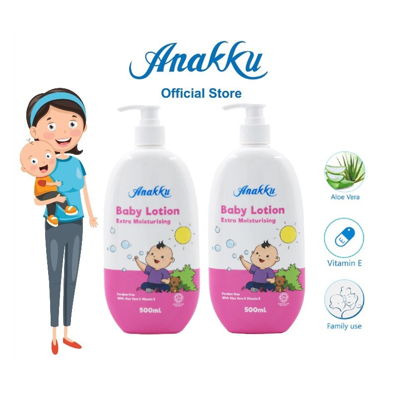 Anakku Extra Mild & Extra Moisturizing Baby Lotion | Losyen Bayi 500ML ...