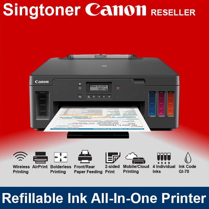 Canon PIXMA G5070 Refillable Ink Tank Wireless Inkjet Colour Printer ...