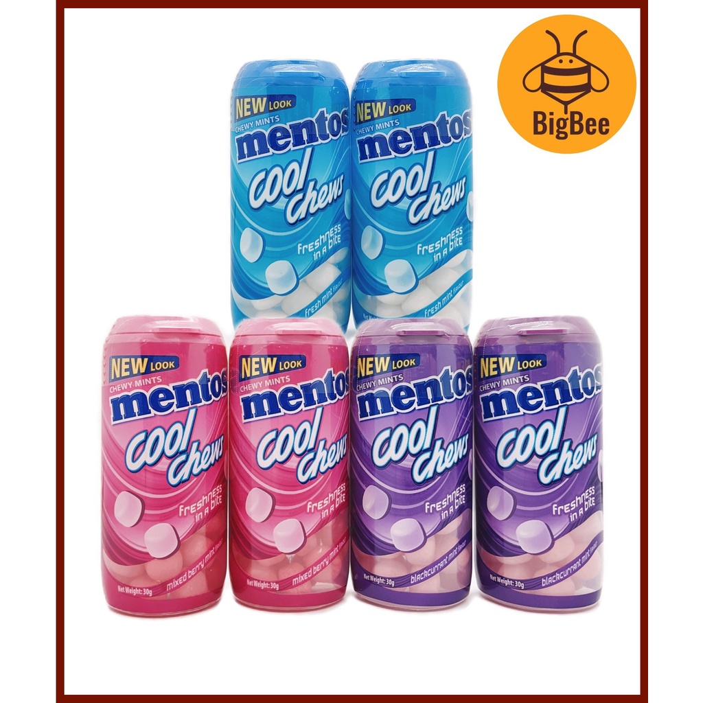 Mentos Cool Chews Candy - 30g x 2btls Fresh Mint / Blackcurrant Mint ...