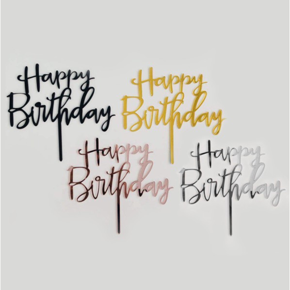 Happy Birthday Cursive Style Cake Topper | Shopee Singapore