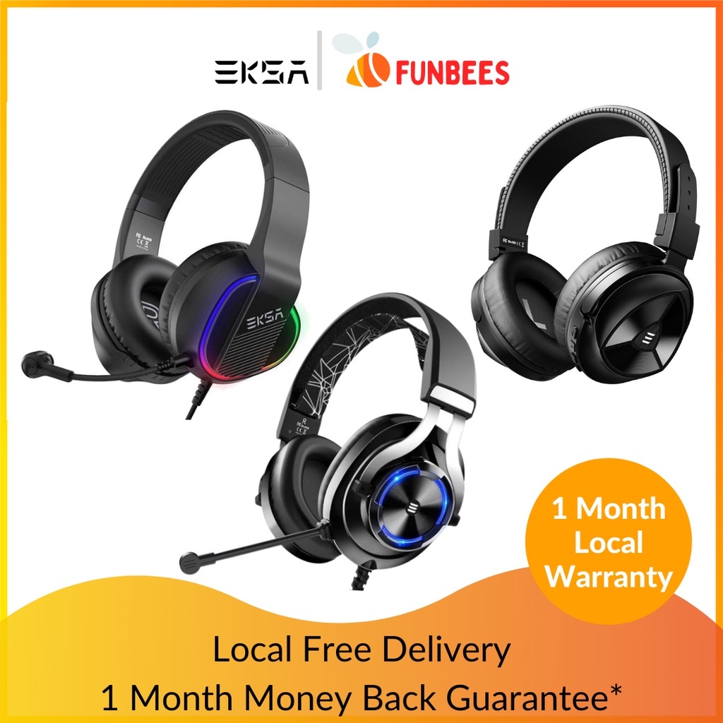 EKSA E1/E400/E3000 Gaming Headsets with Noise Cancelling Microphone and RGB LED Lights | Shopee ...