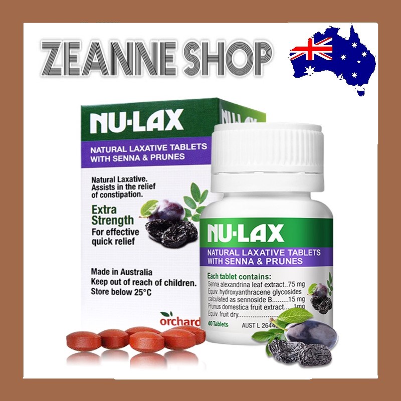 Nulax Natural Laxative Tablets with Senna and Prunes ( 40 Tablets ...