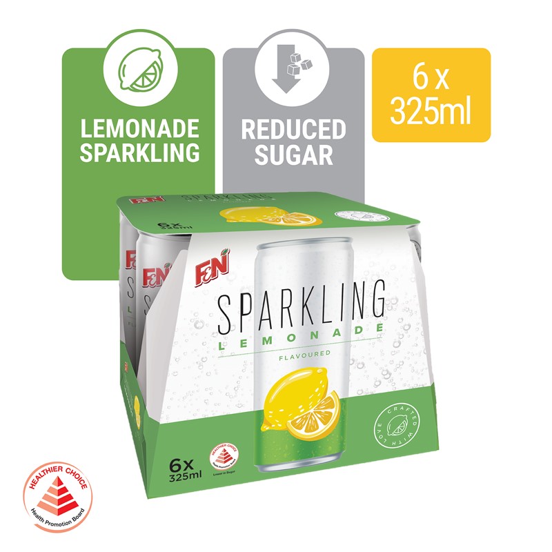 F&N Lemonade Sparkling Drink 325ml x 6 | Shopee Singapore