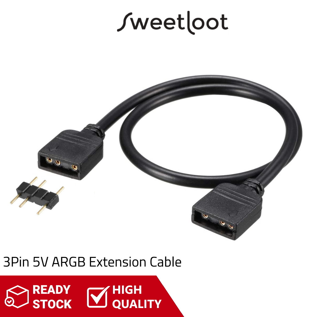 Standard 3 Pin 5v ARGB Extension Cable 30cm / 50cm / 1m for Addressable ...