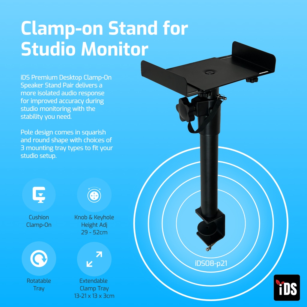[iDS] Desktop Clamp-On Studio Monitor Stand Speaker Stand Speaker ...