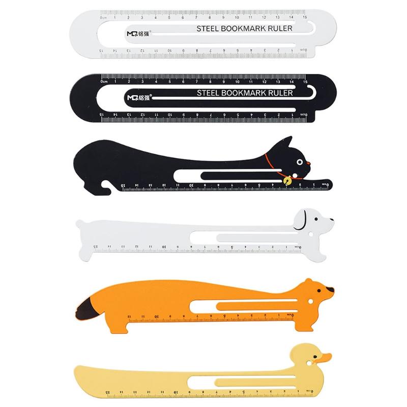 SEL Cartoon Metal Bookmark Ruler Book Holder Clip Measuring Scale ...