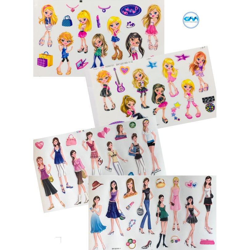 Kawaii Cute Fancy Style Girl Stickers | Cute Stiker Label Sticker ...