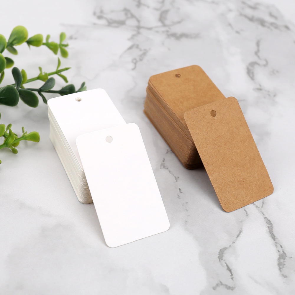 100pcs Blank Hang Tag Product Label Bakery Packaging Card Kraft Paper ...