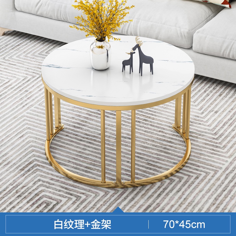 Luxury Jccy Light Coffee Tea Table Small Simple Mini Sofa Side Round ...