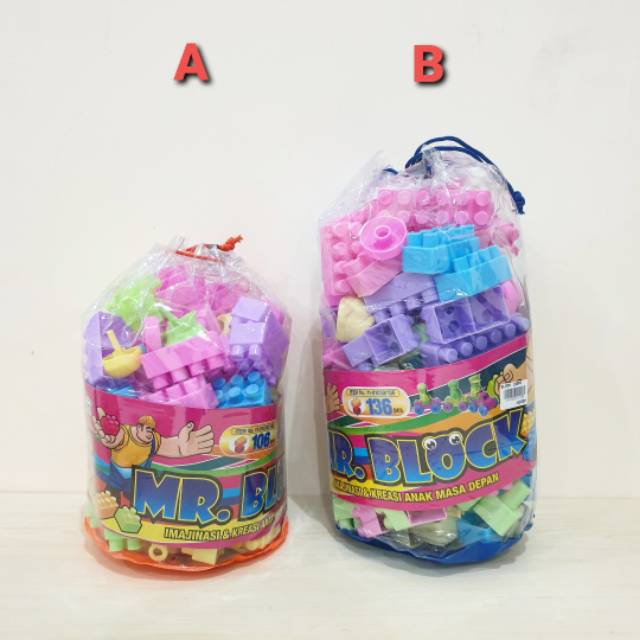 Mr BLOCK BRICKS With Wheels (Big Lego Brick Blocks Children's ...