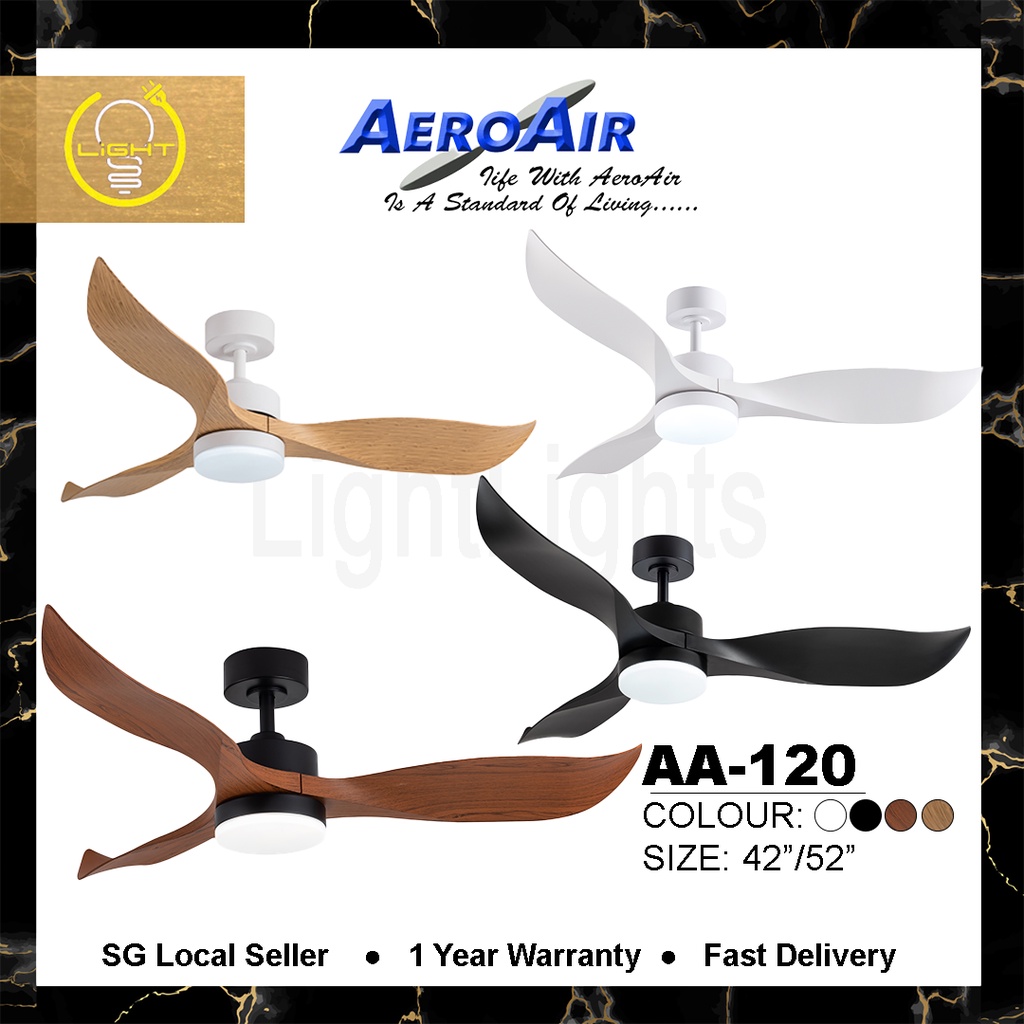 AEROAIR DC Motor AA-120 Ceiling Fan 42/52 Inch With 24w LED Light ...
