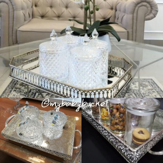 Serving Storage Footed Tray Plate (Tray Bekas Kuih / Glass) | Shopee ...