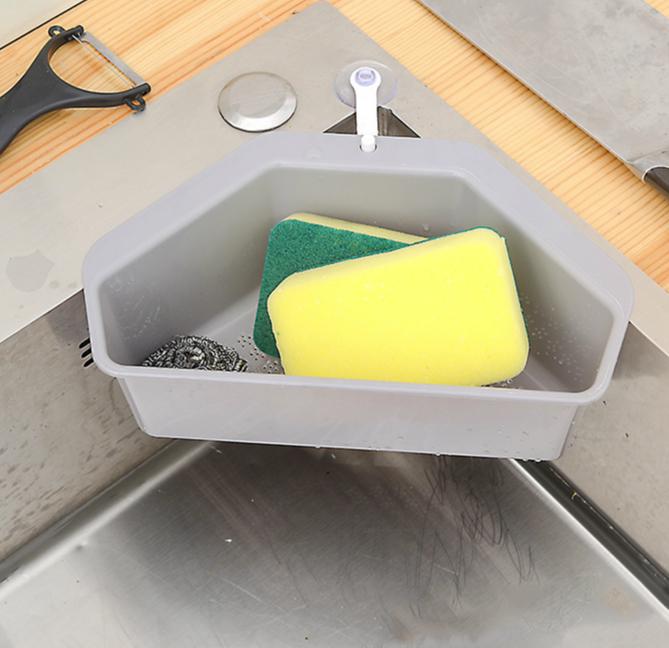 Corner Sink Drain Rack Storage Box Shelf Basket Kitchen Bathroom ...