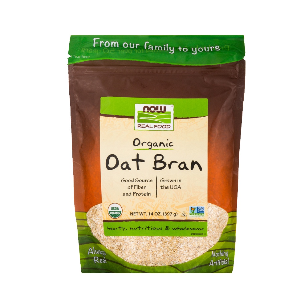 NOW Foods, Organic Oat Bran, Source of Fiber and Protein, USA Grown ...
