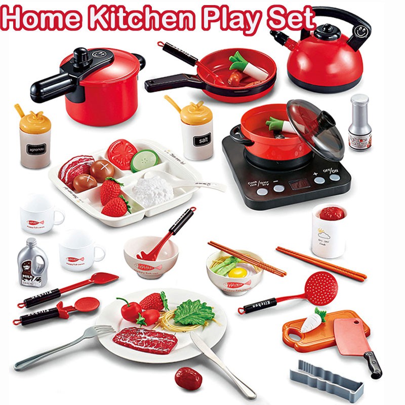 53pcs Home Kitchen Play Set Children Pretend Play Cooking Toys ...