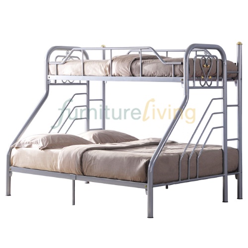 Furniture Living Metal Double Bunk Bedframe (Silver) | Shopee Singapore