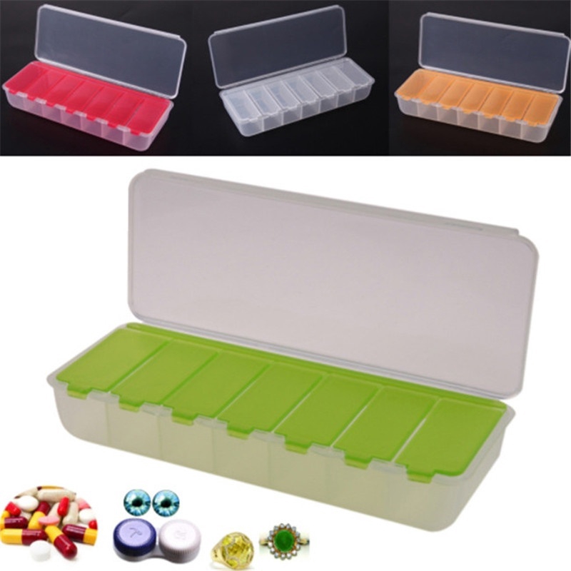 Large Travel 7-Day Weekly Medicine Dispenser Box Pill Cases Portable ...