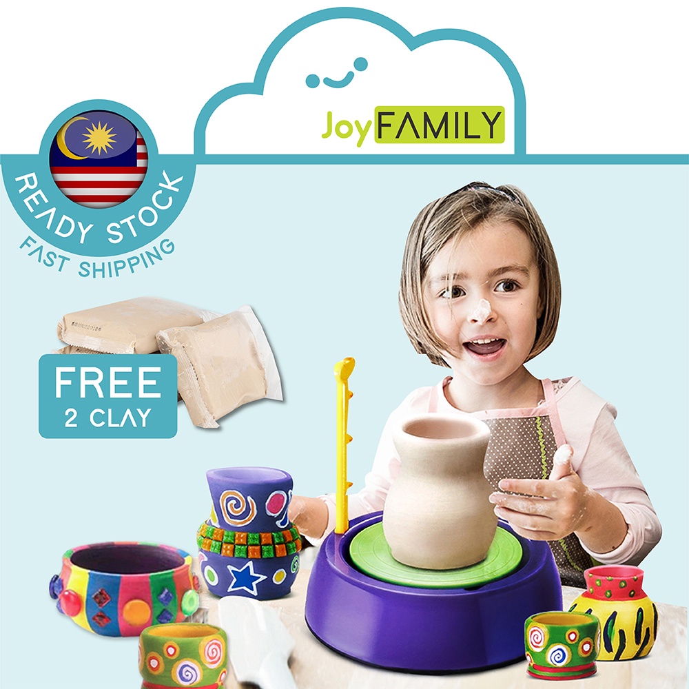 Kid Art & Craft Pottery Wheel Set Creative Clay Toy Children DIY Toys ...