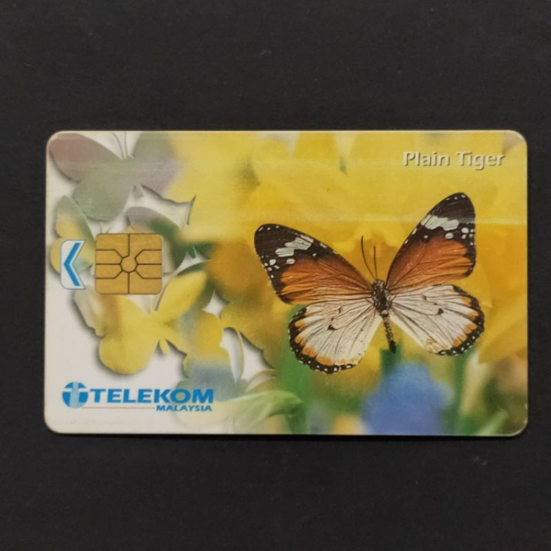 Old Used Phone Card (Chip Card) Payphone-Butterflies (Plain Tiger ...