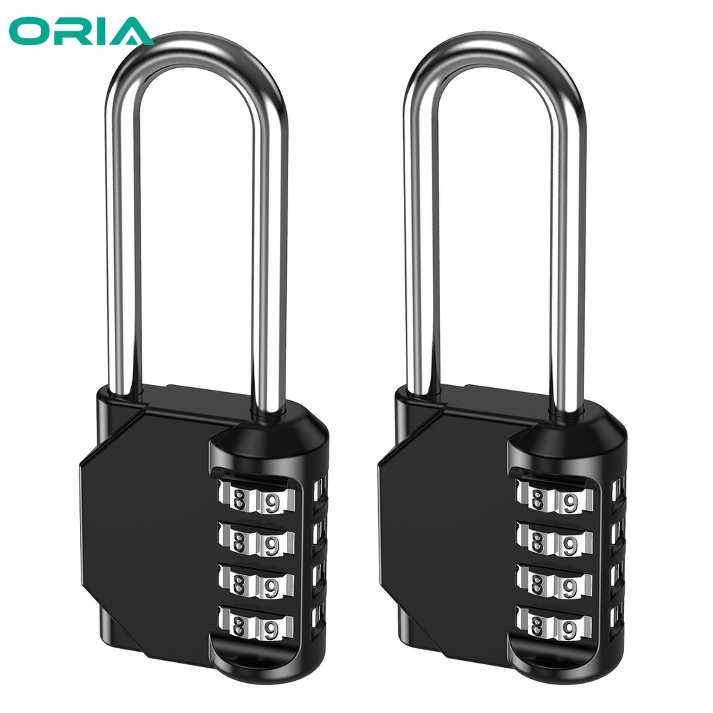 ORIA 4-Digit Combination Lock Waterproof Safety Lock with Long Shackle ...
