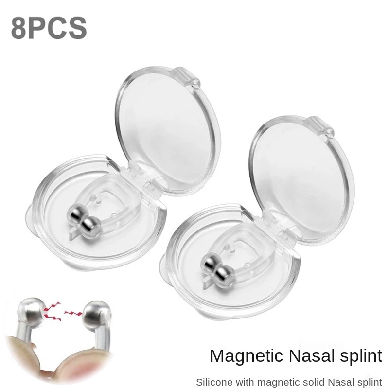 8pcs Silicone Magnetic Stop Snoring Clip Sleeping Tray Sleep Apnea Aid ...
