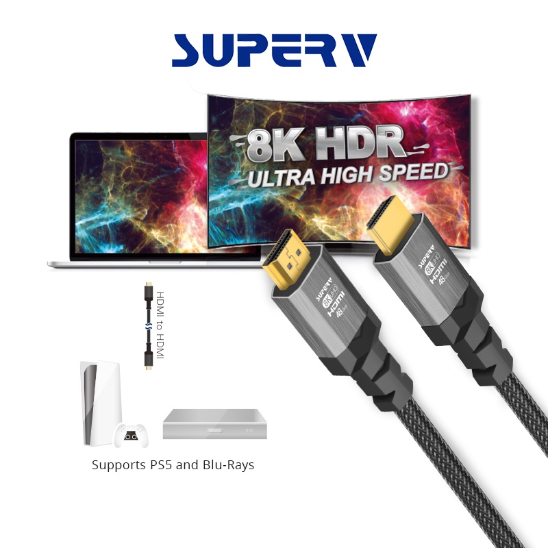 SuperV Ultra High Speed HDMI Ultra HD 8K Cable - H8K (1m/2m) | Shopee ...